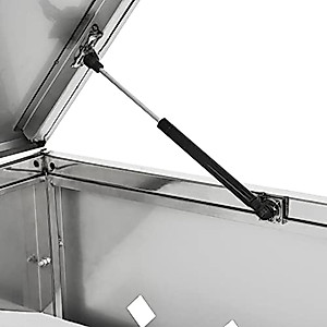 vidaXL Quadruple Wheelie Bin Shed 63.4 gal Waste Container Enclosure Cover Garbage Trash Bin Box Home Garden Household Supply Stainless Steel