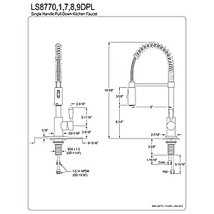 Kingston Brass LS8778DPL Paris Pre-Rinse Kitchen Faucet, Brushed Nickel