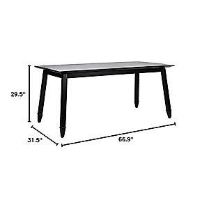 SAFAVIEH Home Collection Brayson Modern Black Rectangle Dining Table