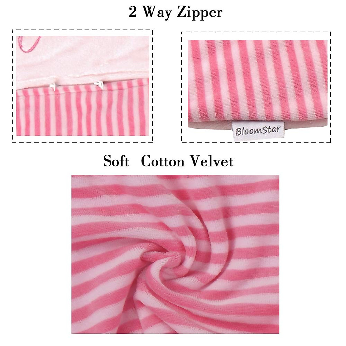 BLOOMSTAR Wearable Blanket with Legs, Baby Sleep Bag with Feet Winter, Toddler Sleeping Bag,Sack with Sleeve Velvet Thick 3.5 TOG