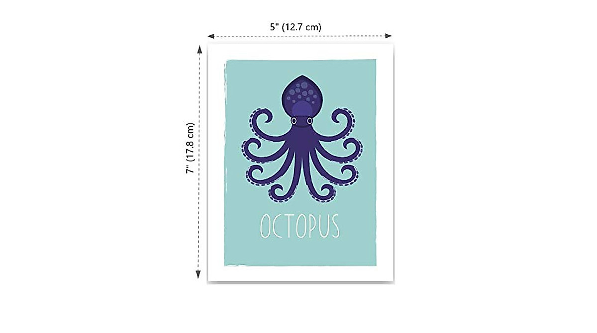 Kindred Sol Collective Ocean Animals Wall Cards, Nautical Nursery Room ...