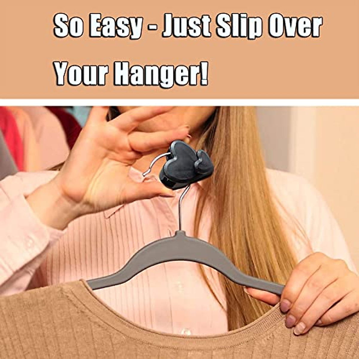 Clothes Hanger Connector Hooks,Hangers AS SEEN ON TV,Closet Organizers and Storage,Hanger Extender Clips,Heavy Duty Cascading Clothes Hanger Hooks (Heart Shape)