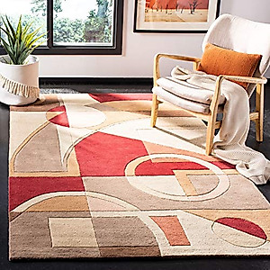 SAFAVIEH Rodeo Drive Collection Runner Rug - 2'6" x 14', Blue & Multi, Handmade Mid-Century Modern Abstract Wool, Ideal for High Traffic Areas in Living Room, Bedroom (RD845B)