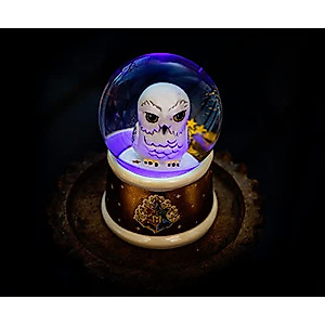 Harry Potter Hedwig Owl Light-Up Mini Adult Snow Globe with Swirling Glitter Display