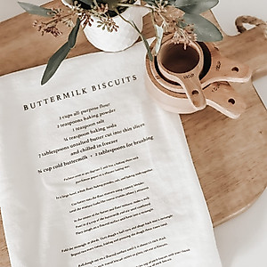 Sweet Water Decor Buttermilk Biscuits Tea Towel | Large Size 28 x 25 inches | Cream with Black Text | Bathroom, Kitchen, Dish (Buttermilk Biscuits)