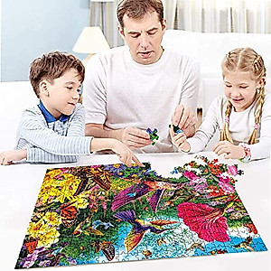 Puzzles for Adults 500 Pieces Kingfisher Garden Puzzle Games for Home Decoration for Friends