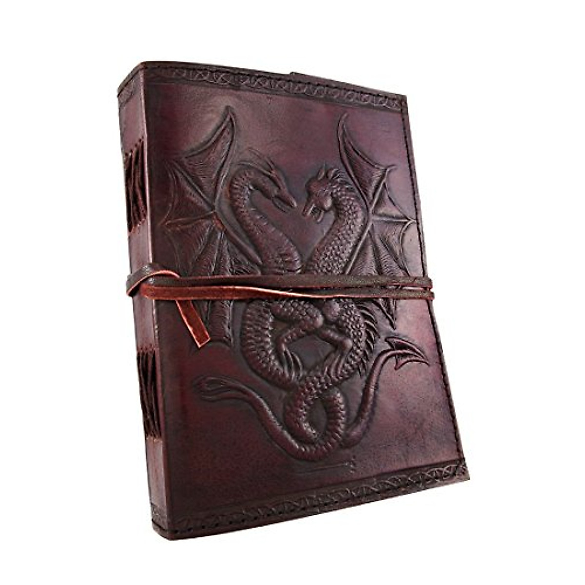 Embossed Leather Dual Dragons 120 Leaf Journal