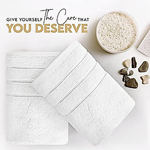 Utopia Towels - 6 Pack Viscose Hand Towels Set, (16 x 28 inches) 100% Ring Spun Cotton, Ultra Soft and Highly Absorbent 600GSM Towels for Bathroom, Gym, Shower, Hotel, and Spa (White)