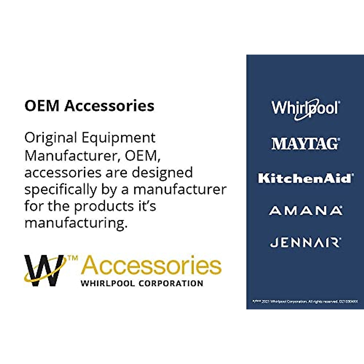 Whirlpool W11365014 Original Genuine OEM Dishwasher Power Cord Kit, Right Angle