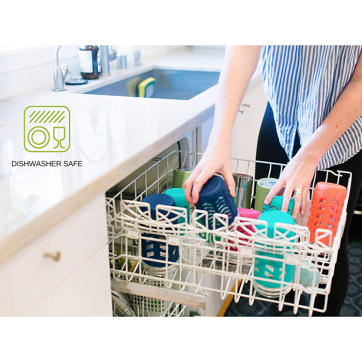 JarJackets Silicone Mason Jar Protector Sleeve - Fits 8oz REGULAR mouth Jelly Jars (4, Multicolor)