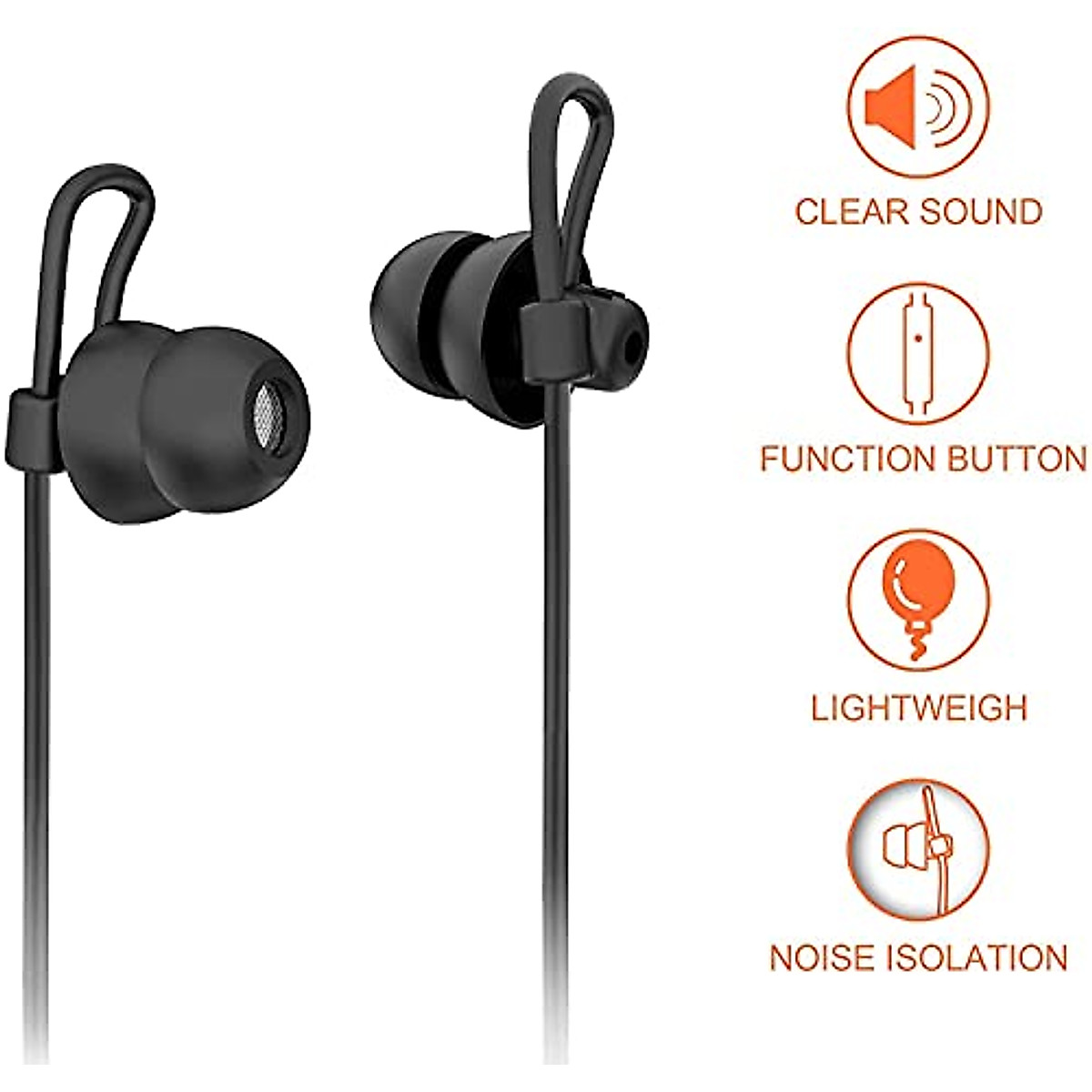 Sleep Earbuds Sleeping Noise Isolation Headphones with Unique Fully Soft Silicone Earplug,Sleep Earphones with Mic,Perfect for Sleeping,Insomnia,Side Sleeper,Snoring,Air Travel VZ SPORT MATE