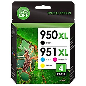 INKjetsclub Compatible Ink Cartridge Replacement for HP 950XL / HP951XL High Yield Compatible Ink Cartridges Value Pack. Works for Officejet Pro 8600 8610 8620 8615 8630 Printers. (4 Pack)