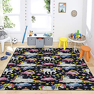 Mohawk Home Girls Playroom Kids Area , Unicorn Wish Rainbow (5' x 8')