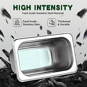 BAKPOCO Hotel Pan 1/9 Size - Steam Pan With Lid 4" Deep 4 Packs Food Pan Anti Jam Stainless Steel Buffet Pan Commercial Stainless Steel Pan