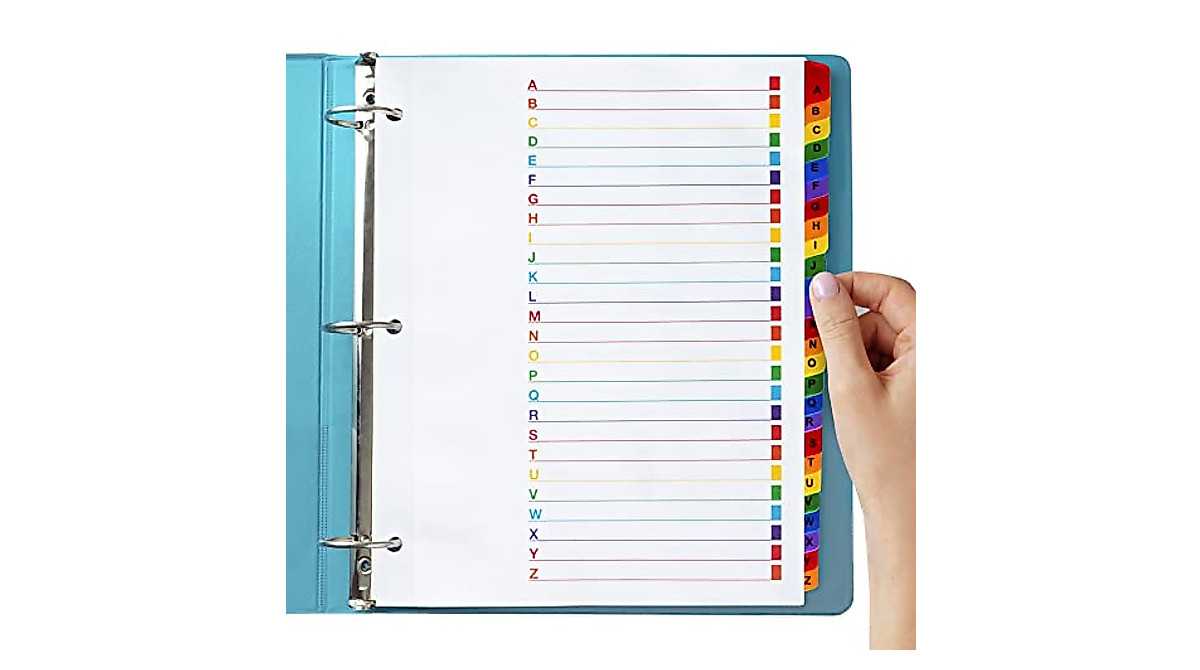 Organize with A-Z Binder Dividers - 3 Sets for 3 Ring Binders