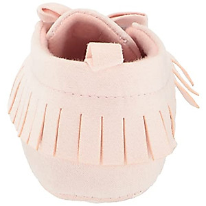 Gerber Baby Moccasins Crib Shoes Newborn Infant Neutral Boys Girls, Pink Fringe, 3 6 Months Unisex