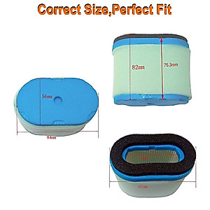 HIFROM (1 Set Air Filter Spark Plug Kit Replacement for 498596 690610 69702 5059H Stens 100-093 John Deere M147431 Pre Filter 273356S