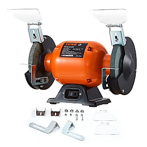 VEVOR Bench Grinder, 6 inch Single Speed Bench Grinder with 2.1A Brushless Motor 3550 RPM Table Grinder with 36/80-Grit Grinding Wheels for Grinding, Sharpening Application