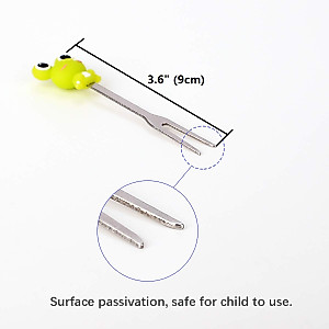 Zeltauto 6 Pcs Fruit Forks Cute Cartoon Animal Food Picks for Kids Mini Salad Cake Dessert Toothpicks Forks with a Ceramic Holder for Party Supply(Cartoon)