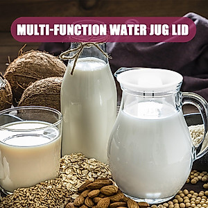 2Pcs White Glass Water Pitcher Lids Food Grade Plastic Anti-Dust Splash Resistant Stoppers Covers for Beverage Carafe Glass Pouring Pitcher One Size，Beverage Serveware，Jugs