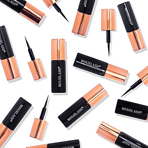 MoxieLash - Liquid Magnetic Eyeliner - Black - Good for 25 Uses - Waterproof & Smudge-Proof - Secure Hold - Minimal Effort - Includes Liner Remover Swabs and Application Instruction Card