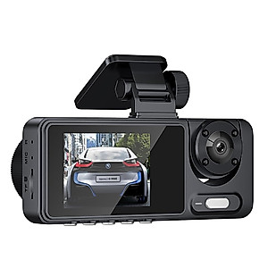 3 Cameras Dash Cam Multi-Language Clear Car Rearview Mirror Car Video Recording Camcorder Wide Angle Car Camera Recorder Auto ty Driving Recorder