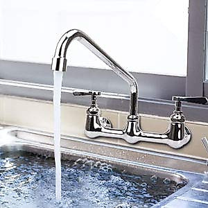 KWODE 8” Swivel Swing Nozzle Spout Replacement Kit for All Brand Commercial Kitchen Sink Faucet with M25*1.25mm Connector Size and 2.2 GPM Aerator, 360°Stainless Steel Add-on Spout Chrome Finish