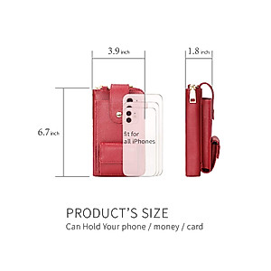 Cebostin Small Phone Purse Crossbody for Women, Mini Shoulder Bag Cell Phone Wallet and Handbags with 12 Credit Card Slots (Khaki)