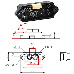 MakerFocus TFmini-s Micro Lidar Module 0.1-12M Lidar Range Finder Sensor Obstacle Avoidance Sensor Tiny Module Single Point UART I2C IO Compatible with Pixhawk Ar duino and Raspberry Pi