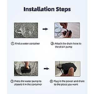 MSELTOS Drain Pump for Commercial Ice Maker, 5 ft Lift, 55 GPH Removable Condensate Pump for Portable AC Unit, Air Conditioner, Dehumidifier, Ice Machine, 110V ~ 240V, Automatic Submersible Water Pump