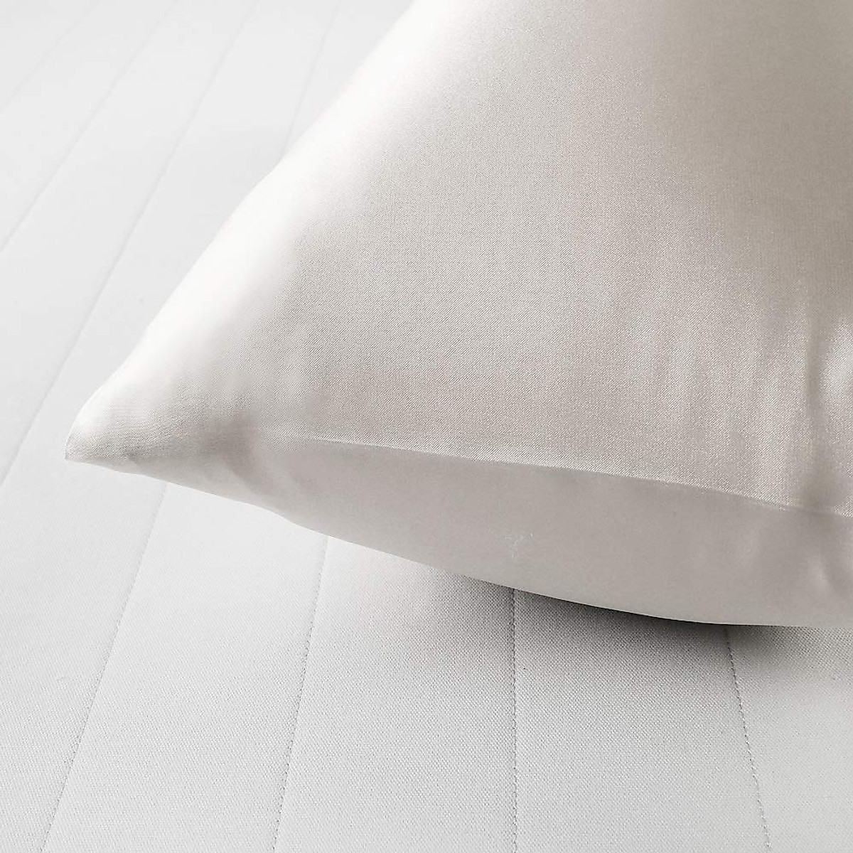 LCBD Silky Satin Toddler Pillowcases Set of 2, Super Soft Travel Pillow Covers, Small Kids Pillow Cases with Envelope Closure, 13"x 18", Silvergrey