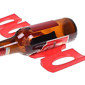 Topfun 2 Pack Bottle And Can Easy Stacker Foldable Wine Beer Racker Space Saver perfect for Kitchen Cabinet And Fridge Storage Rack