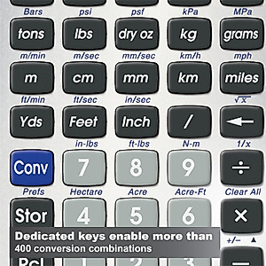 Calculated Industries 8025 Ultra Measure Master Professional Grade U.S. Standard to Metric Conversion Calculator Tool for Engineers, Architects, Builders, Scientists and Students | 60+ Units Built-in, Silver