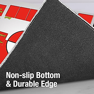 Biouai Playmat for Trading Card Game - Stitched Play Mat with Tube for Card Gameplay with Zones, 2 Player Trainer Game Playing Mats (Red-1)