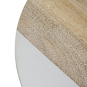 Foreside Home & Garden Wood & Gray Resin with Leather Loop Round Cutting Board