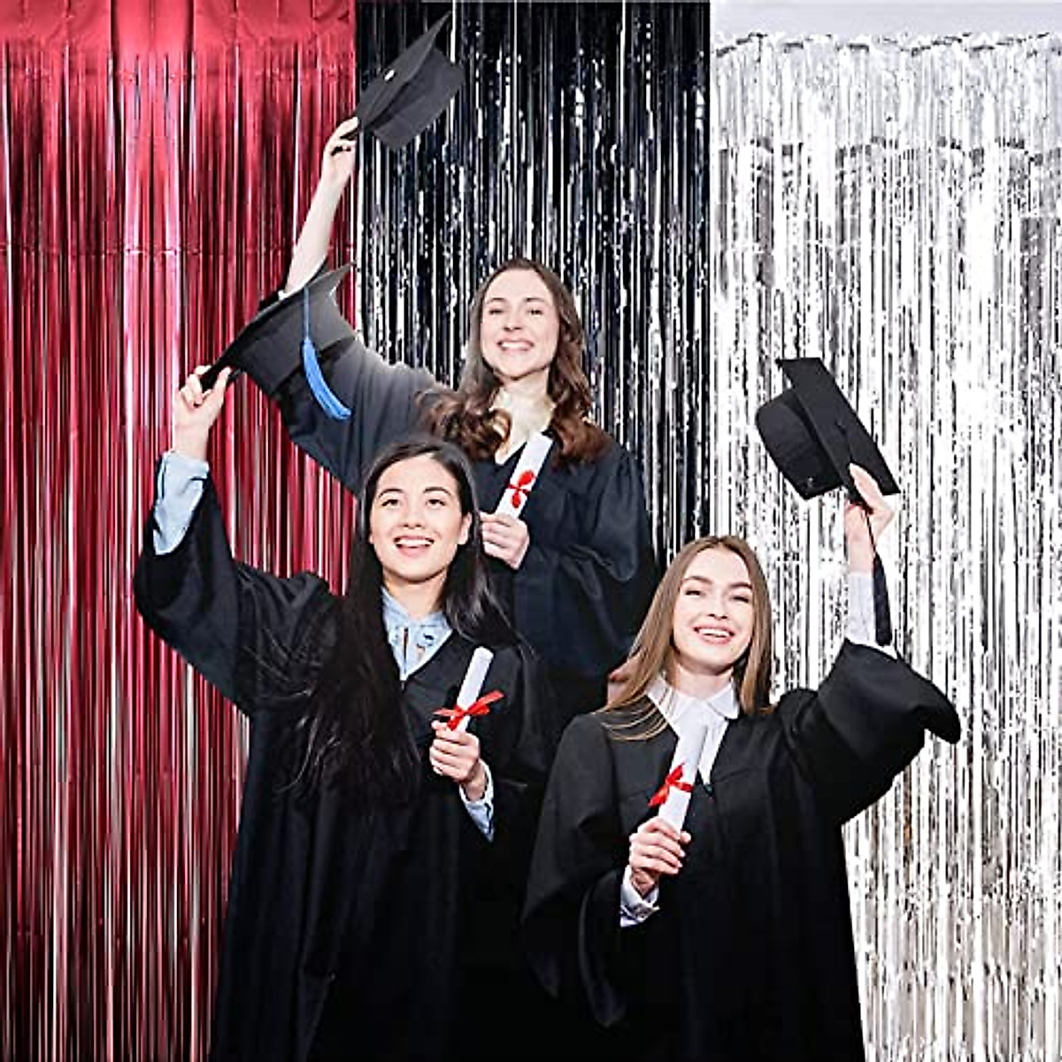 Graduation Party Decorations 2023 Burgundy Black Silver Maroon Graduation Party Decorations 2023 Graduation Decoration 2023 Burgundy Black Graduation Party Supplies Burgundy Black Silver Foil Curtains