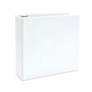 4 Pack 3 inch 3 Ring Binders, Rugged Heavy Duty Design for Home, Office, and School, Holds up to 625 Sheets of 8.5 Inch x 11 Inch Paper, White, 4 Binders