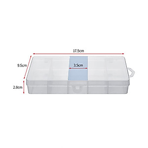 Teensery 2 Pcs 5 Grids Plastic Storage Box Multi-Purpose Fishing Tackle Lure Jewelry Making Findings Organizer Container Case, Clear