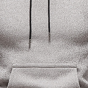 Maiyifu-GJ Men Casual Solid Fleece Hooded Sweatshirt Loose Fit Knitted Pullover Hoodie Athletic Drawstring Hooded Sweatshirts (Light Grey,3X-Large)