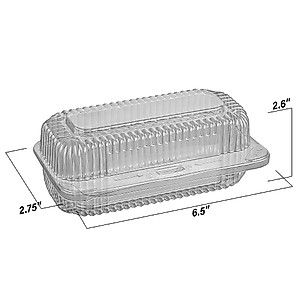 MT Products Clear Plastic Square Hinged Food Container, 5" Length x 5" Width x 2.75" Depth (40 Pieces) and Aluminum Foil 9 in x 13 Pans Half Size Medium 40 Gauge Table Tin Pans (25 Pieces)