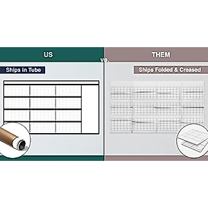 Large Dry Erase Wall Calendar - 38" x 68" - Undated Blank 2023 Reusable Yearly Calendar - Giant Whiteboard Year Poster - Jumbo Laminated 12 Month Office Calendar (Lushleaf Designs)