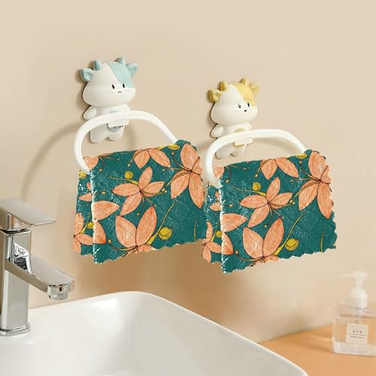 FRODOTGV Creative Pattern Flowers Ethnic Style Kitchen Accessories for Cooking New Home Tea Towel Kitchen Terry Dish Cloth Farmhouse Kitchen Hand Towels