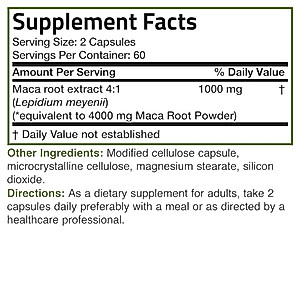 Bronson Maca Root Extra Lepidium Meyenii, Non-GMO, 120 Vegetarian Capsules