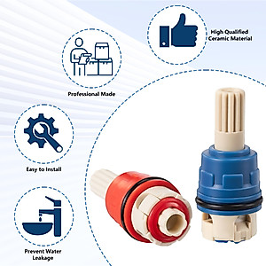 Dreyoo 2 Pack Hot Cold Faucet Cartridge Replacement Compatible with Pfister 9100310/Pfister 9100320, Hot Cold Water Handle Faucet Ceramic Cartridge