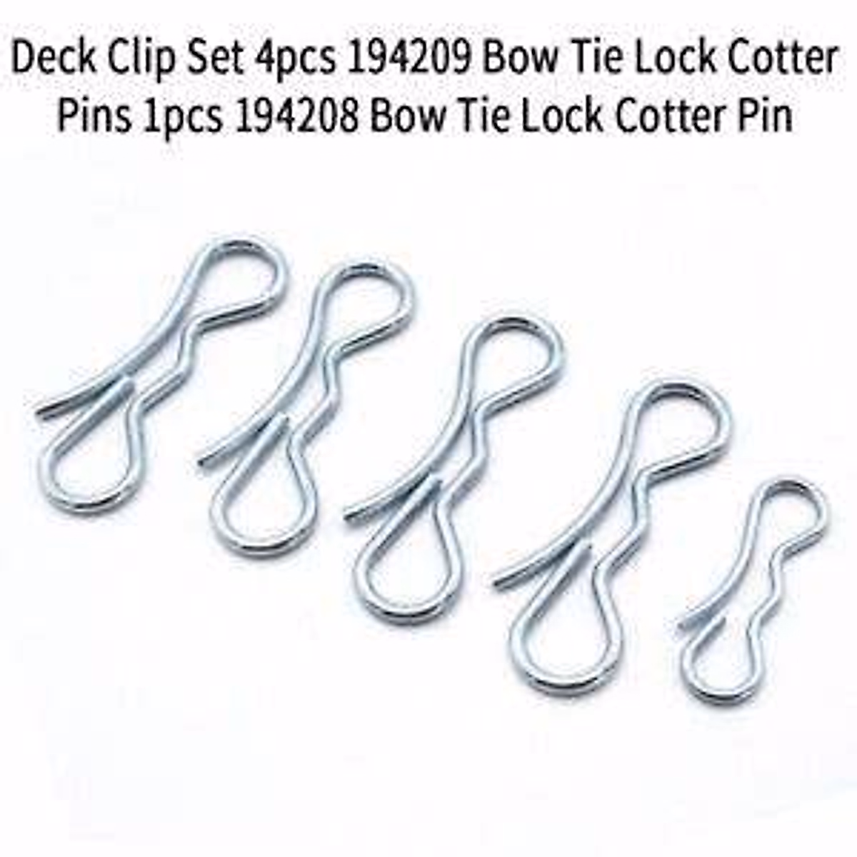 FSYHVVY Apply to Deck Clip Set (4pcs) 194209 Bow Tie Lock Cotter Pins. (1pcs) 194208 Bow Tie Lock Cotter Pin for Craftsman Sears Husqvarna Lawn mowers