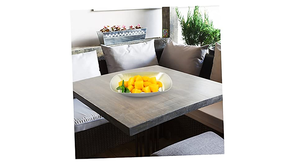 Luxshiny Metal Serving Tray - Elegant Snack & Fruit Platter