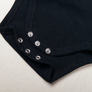 ROMPERINBOX Solid Black Baby Turtleneck Bodysuit Long Sleeve Outfits (Black,18-24 Months)