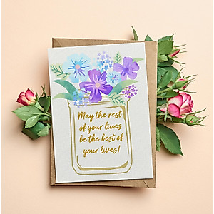 TRIDECOR Wedding Card, Bridal Shower Card, Engagement Card with Sweet Quote, Mr & Mrs Card - Folded 5"x7" with Envelope, Sticker to Seal - Sweet Card for Him, Her, Men, Women