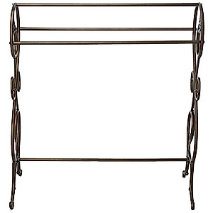 King's Brand Antique Style Pewter Finish Towel Rack Stand