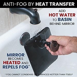 MIRRORVANA Fogless Shower Mirror for Shaving with Upgraded Suction, Dual Anti Fog Design, Shatterproof Surface & 360° Swivel, 8" x 7"